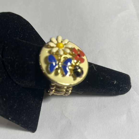 None | Jewelry | Vintage Enamel Ladybug Stretch Ring | Poshmark